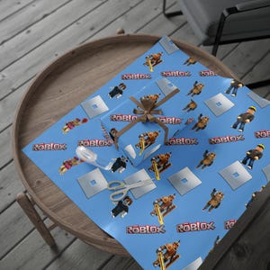 Roblox Wrapping Paper Gift Birthday Kids Surprise, Design With Logo ...