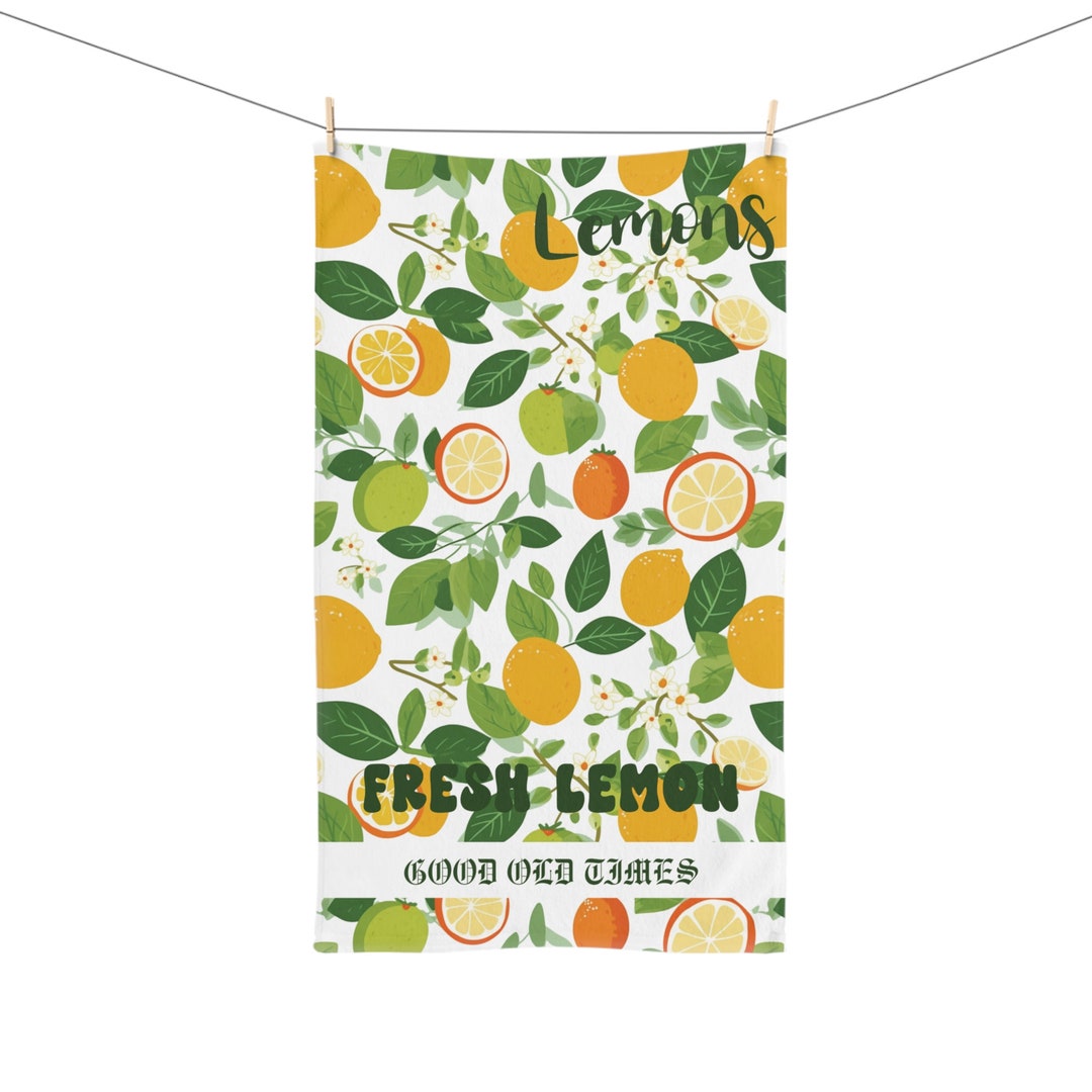 Premium Lemon Towel, Fresh Lemon and Good Old Times, 16x28 Inches, Soft ...