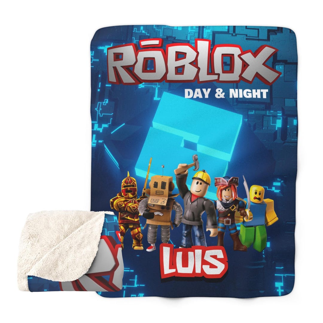 Personalized Roblox Blanket With Name, Soft Sherpa Fleece Blanket for ...