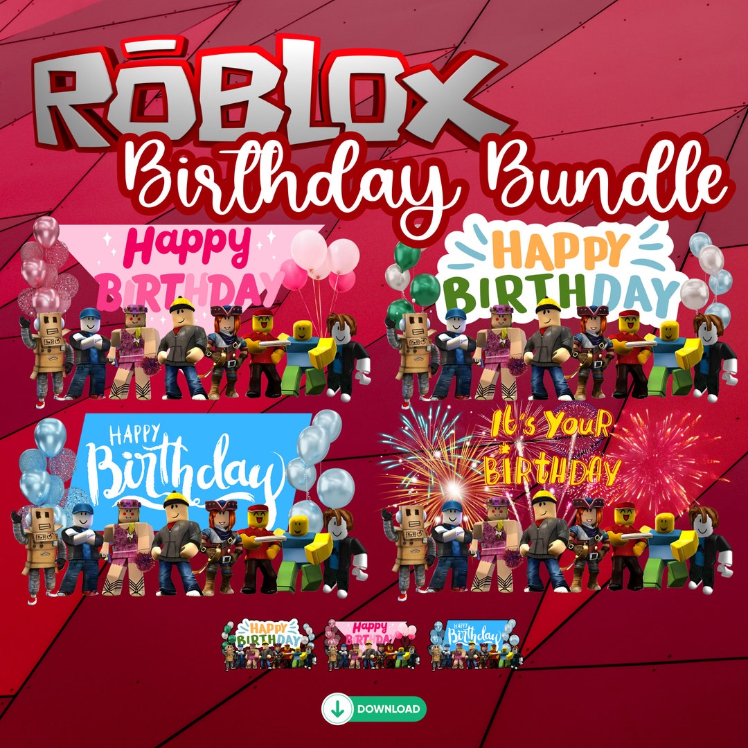 Roblox Birthday Bundle PNG Cake Topper Templates, Digital Product ...