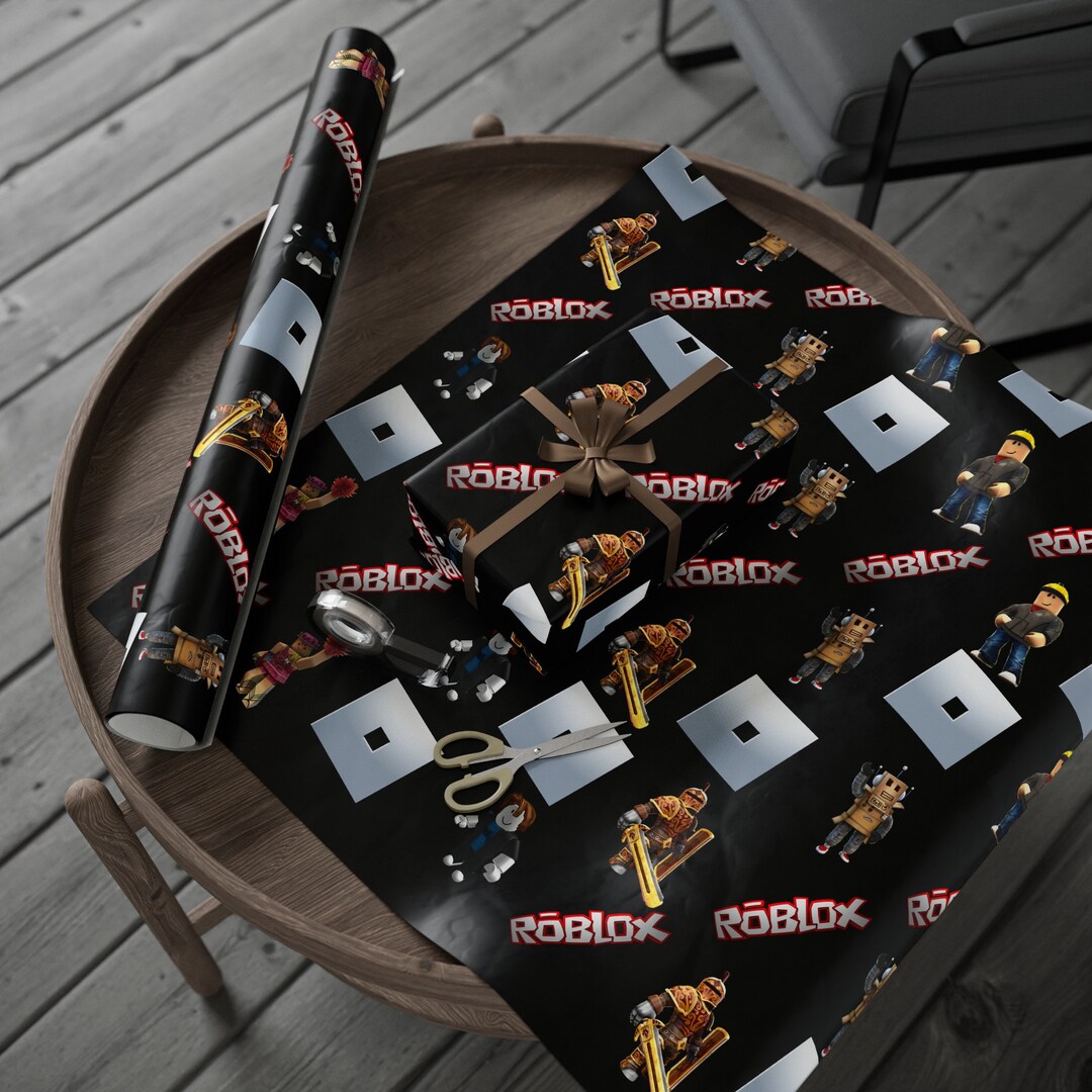 Roblox Wrapping Paper Gift Birthday Kids Surprise, Design With Logo ...