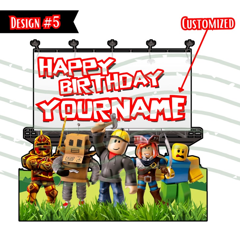 Roblox Digital Cake Topper – Customizable PNG File With Name & Age | 5 ...