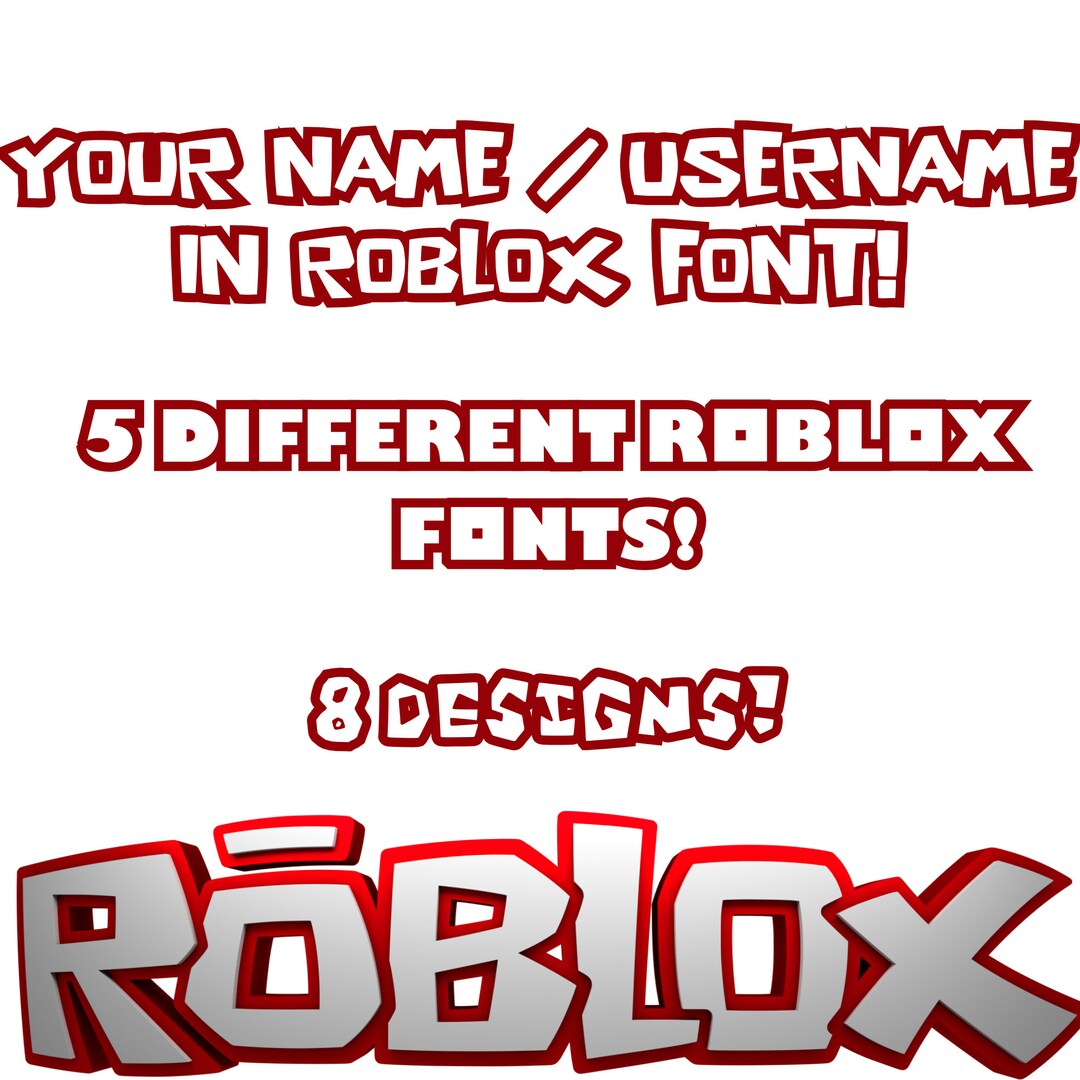 Personalized Roblox Font Name Set, Unique Design, 8 Variations, Perfect ...