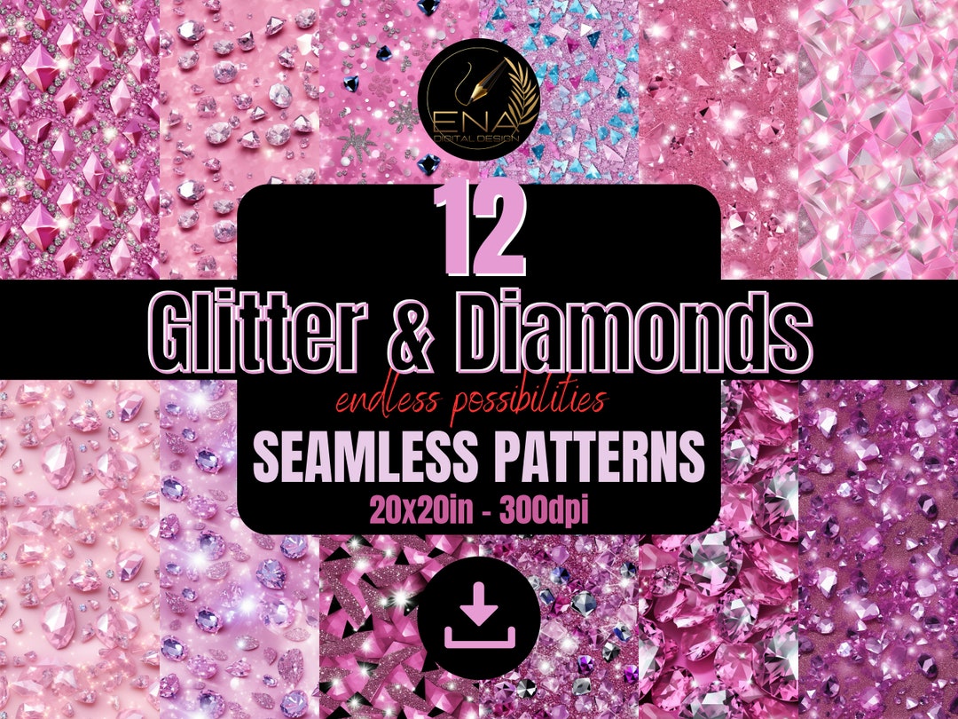 Pink Glitter Diamond Pattern PNG 20 X 20 Inch 300 Dpi – Set of 12 - Etsy