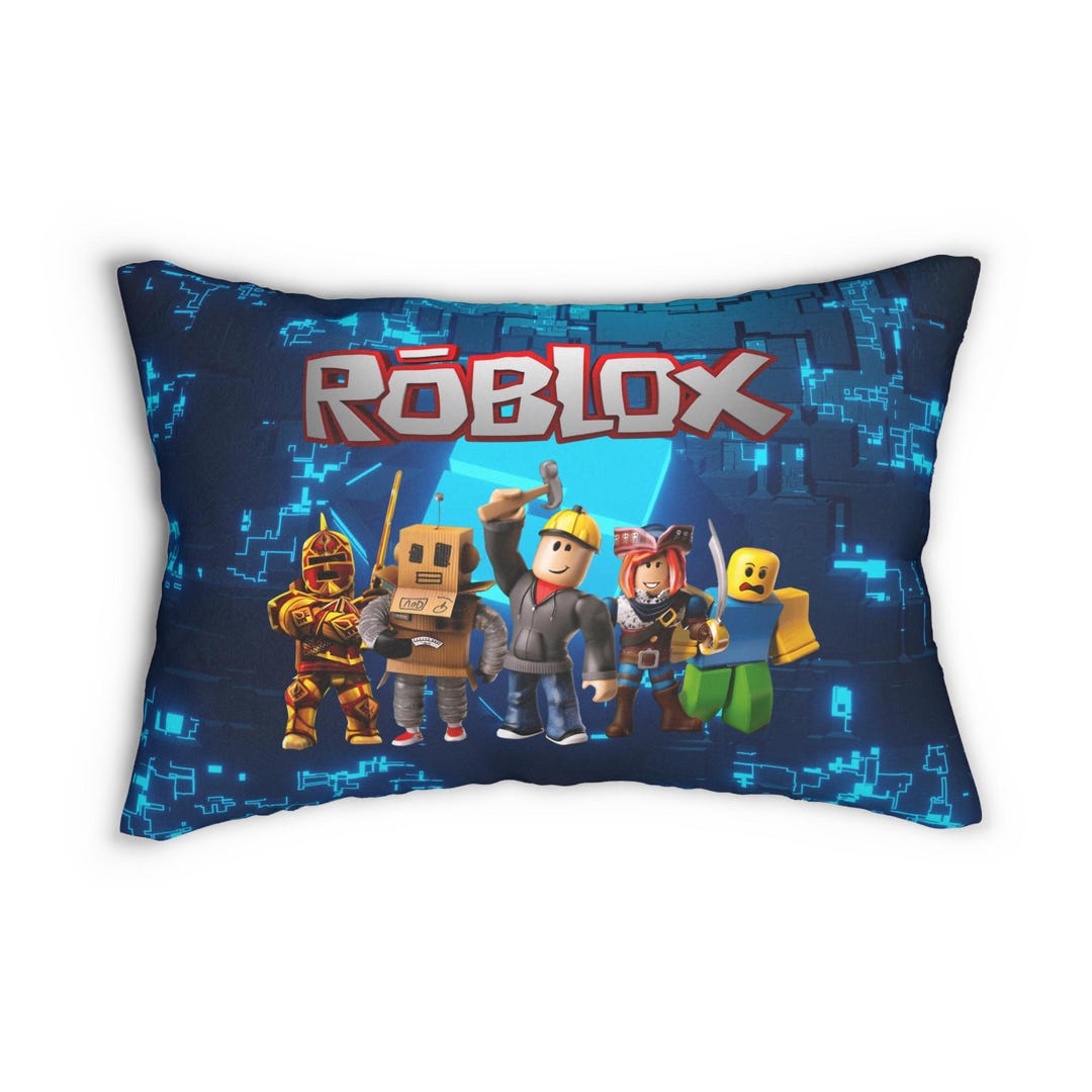 Roblox Lumbar Pillow for Kids, Print With Logo and Eat, Sleep, Roblox ...