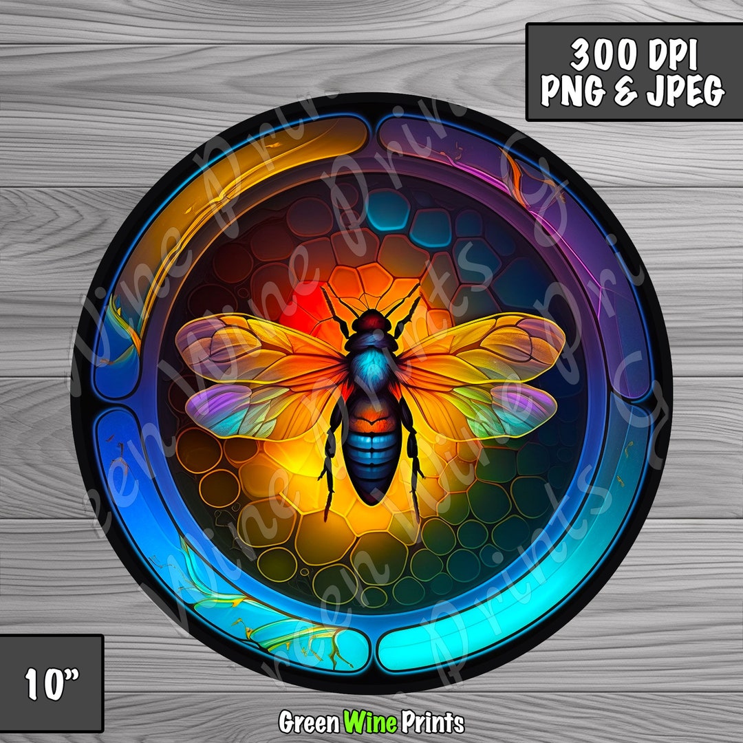 Firefly Stained Glass Clipart, Firefly Sublimation Design, Faux Stained ...