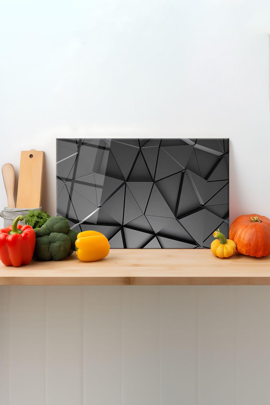 Anthracite Crystal Glass Cutting Board, Silicone Feet, Presentation ...