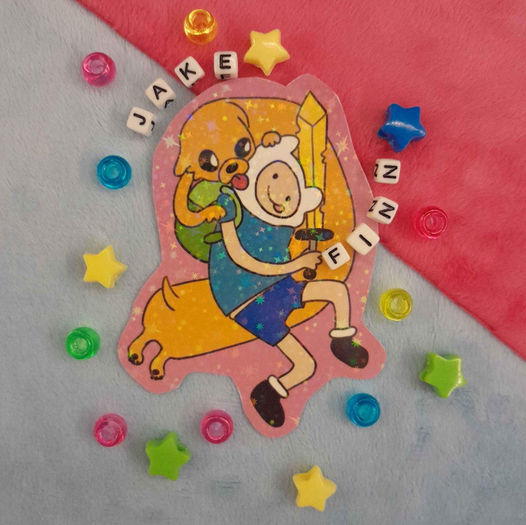 Adventure Time Finn & Jake Holographic Sticker - Etsy