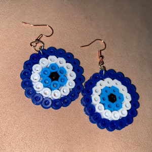 Evil Eye Perler Bead Earrings - Etsy