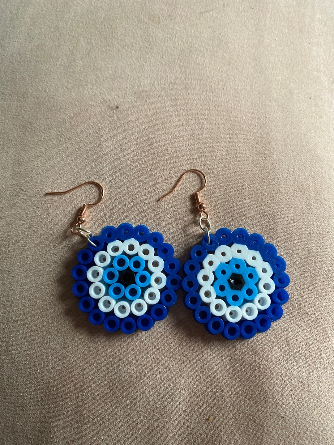 Evil Eye Perler Bead Earrings - Etsy