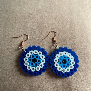 Evil Eye Perler Bead Earrings - Etsy