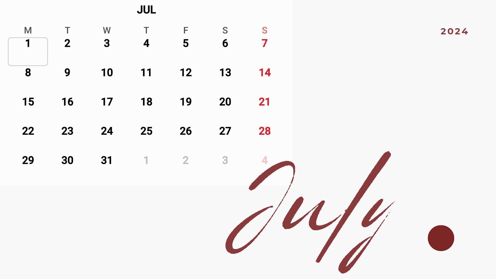 Calendar Desktop Wallpaper July - Etsy