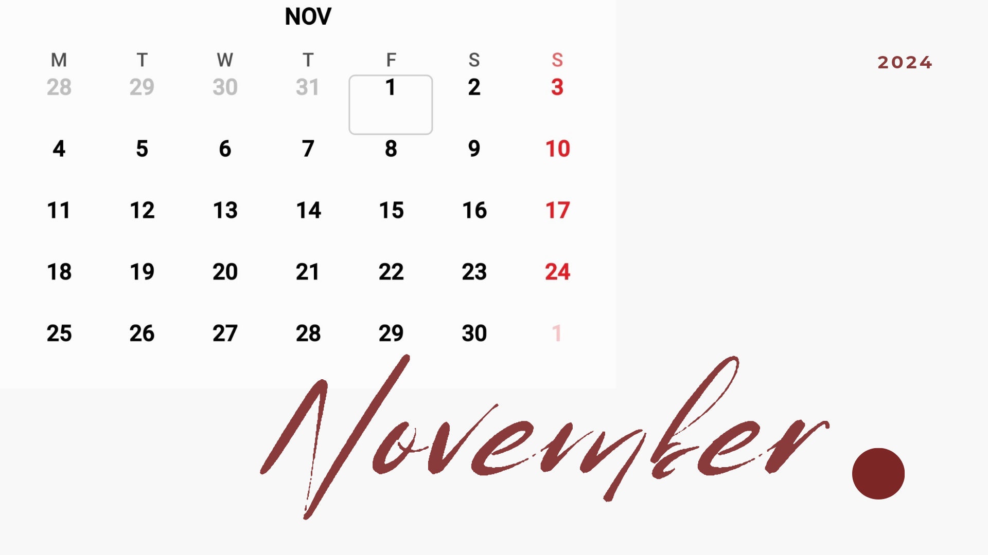 Calendar Desktop Wallpaper November - Etsy