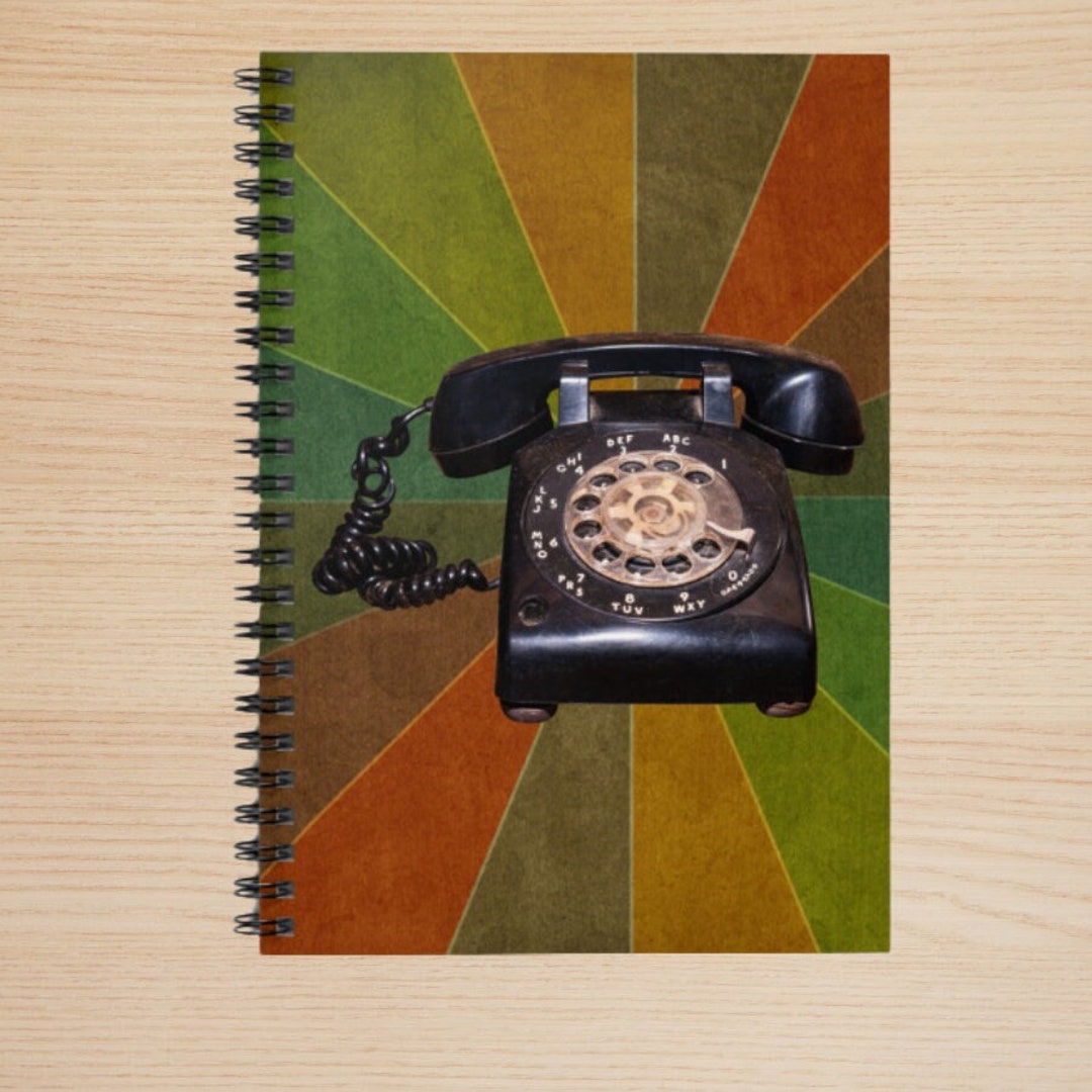 Old Rotary Telephone Journal Spiral Notebook Vintage Style Retro Vibes ...