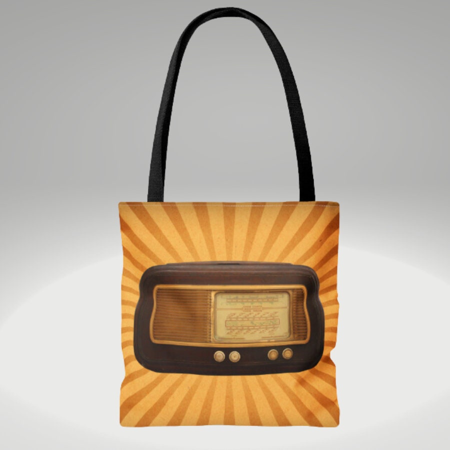 Old Time Radio Tote Bag Vintage Radio Design Vintage Style Re-usable ...