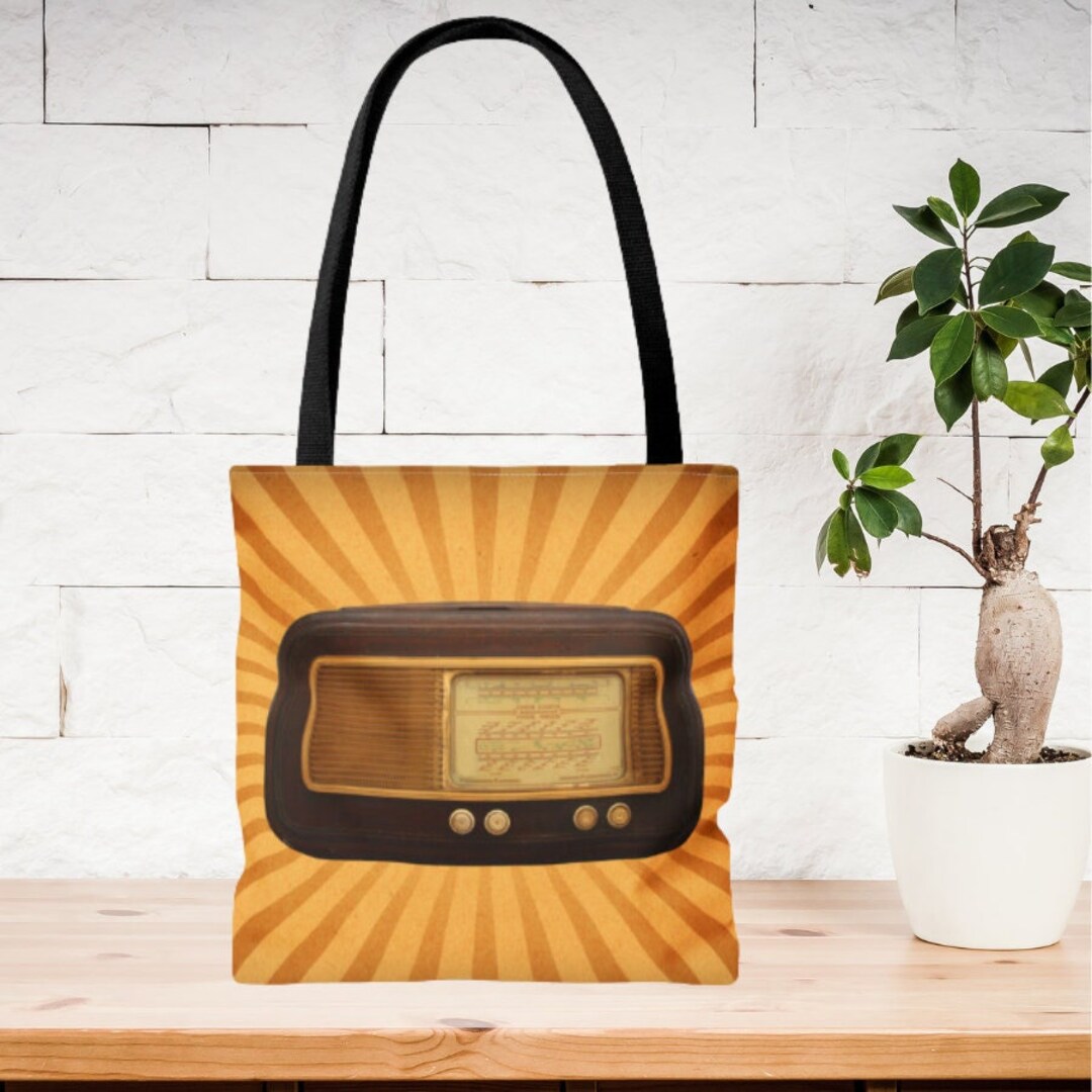 Old Time Radio Tote Bag Vintage Radio Design Vintage Style Re-usable ...