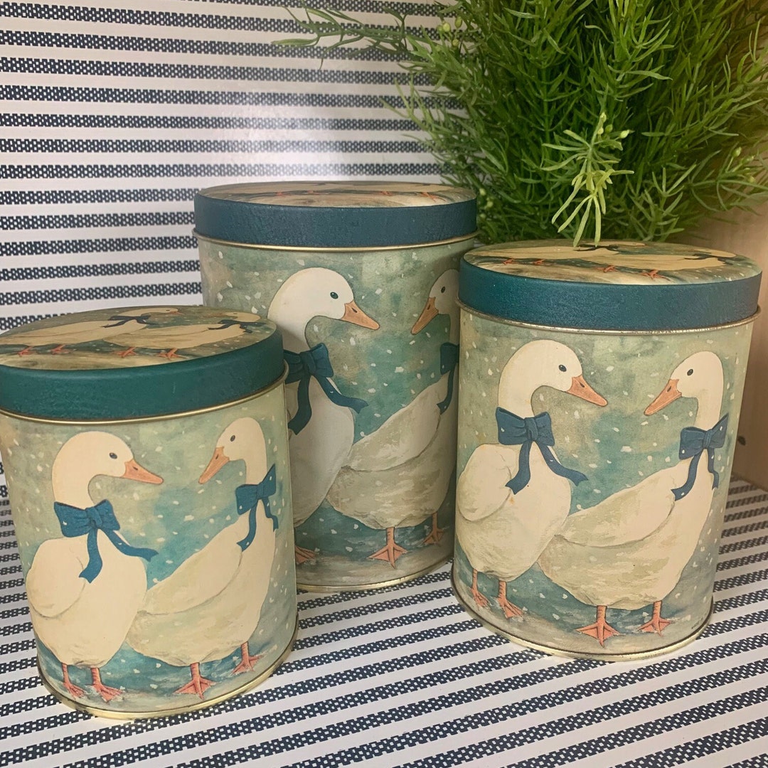Geese in Bows Canister Set | 1990's Kitchen Classic | Nesting Set of 3 ...