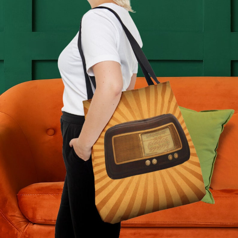 Old Time Radio Tote Bag Vintage Radio Design Vintage Style Re-usable ...