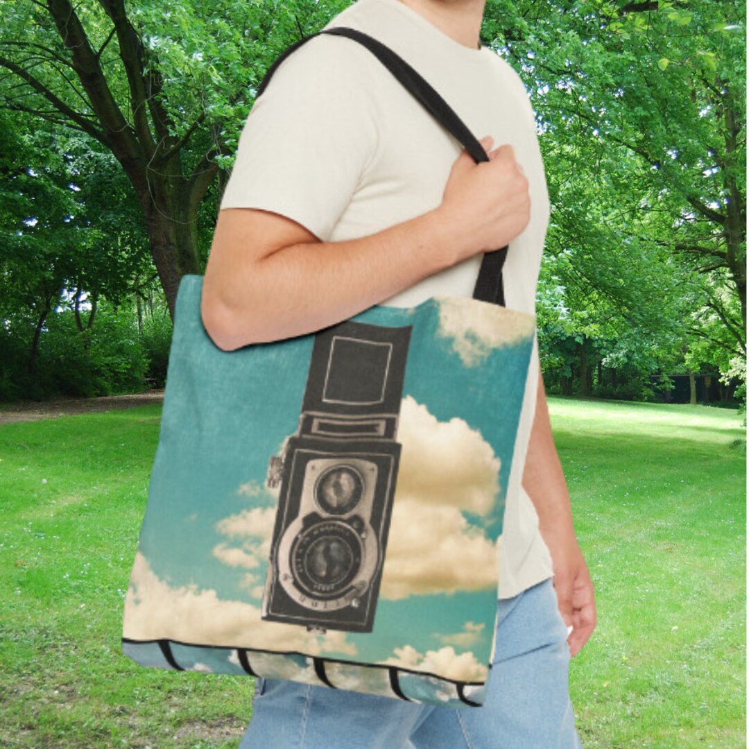 Vintage Style Tote Bag Re-usable Vintage Camera Durable-fade Resistant Shopping Bag Book Tote ...