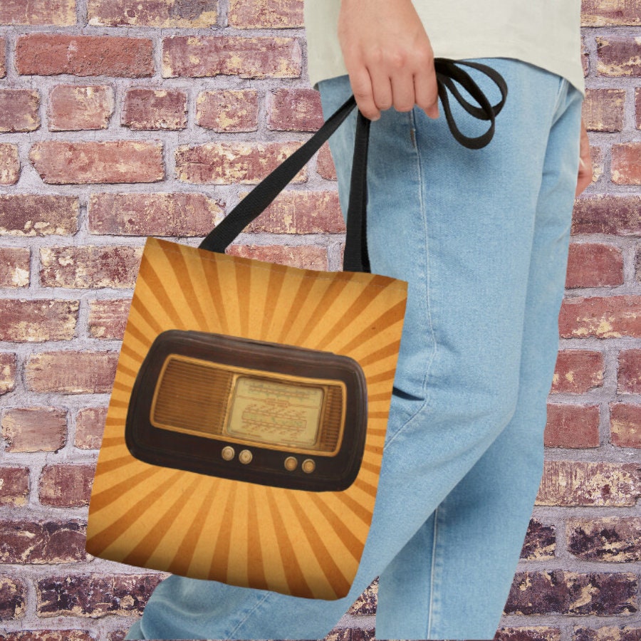 Old Time Radio Tote Bag Vintage Radio Design Vintage Style Re-usable ...