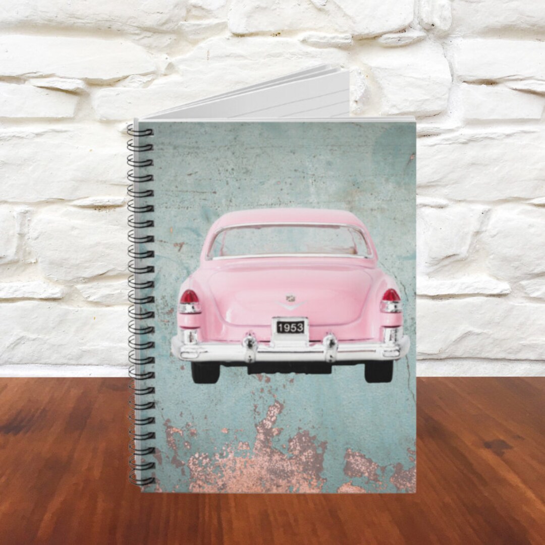 Classic Car Style Journal A Study in Pink Pink Car Spiral Notebook ...