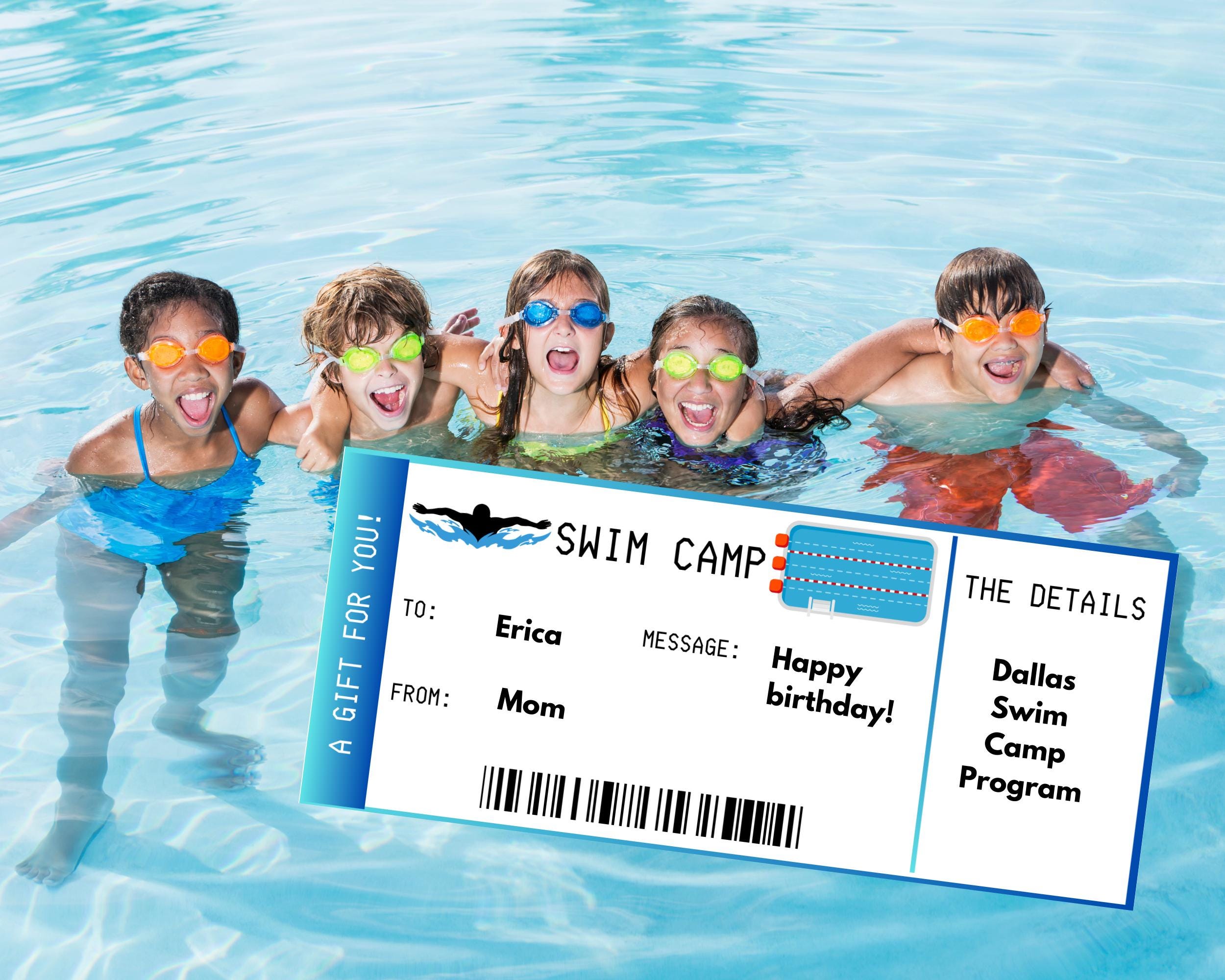 Swim Camp Gift Certificate: Printable Swimming Voucher (PDF) - Etsy
