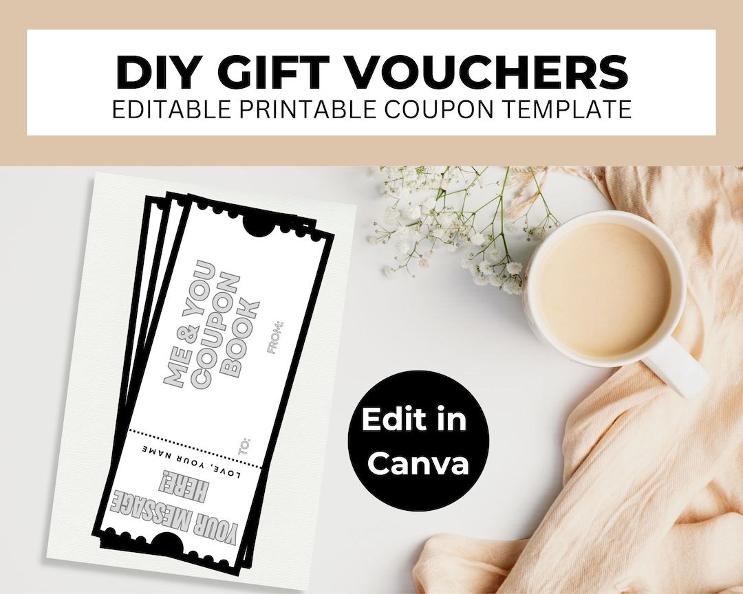 Homemade Coupon Book Template | Editable Coupon Template Last Minute ...