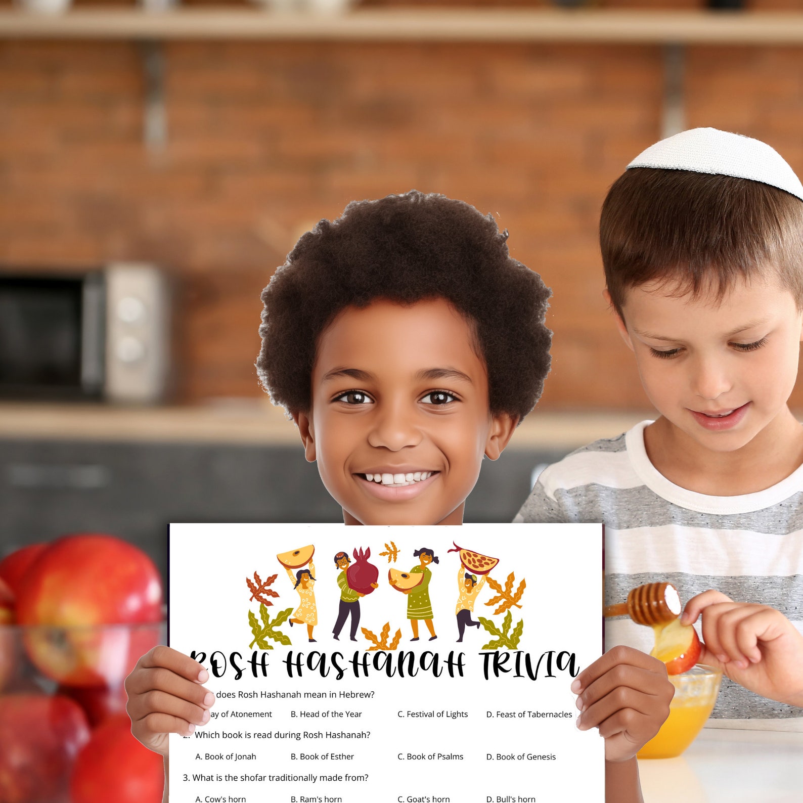 Rosh Hashanah Quiz Printable | Jewish New Year Trivia Game | Shana Tova ...