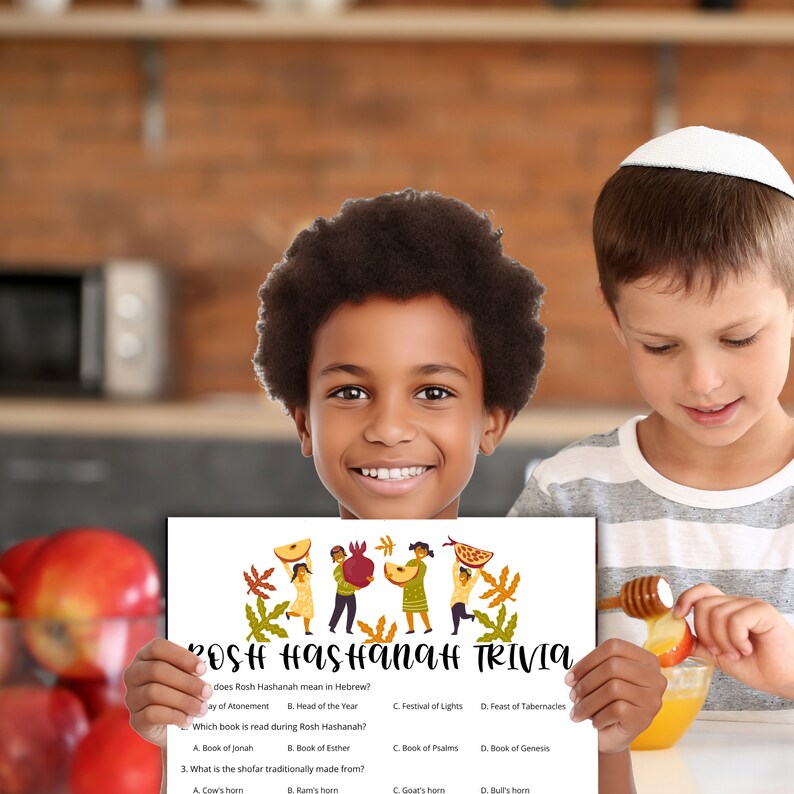 Rosh Hashanah Quiz Printable | Jewish New Year Trivia Game | Shana Tova ...