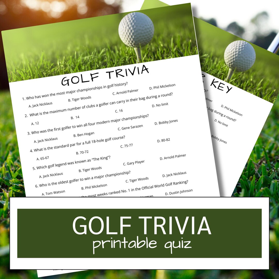 Golf Trivia Game | Printable Golf Party Game | Sports Trivia (PDF ...