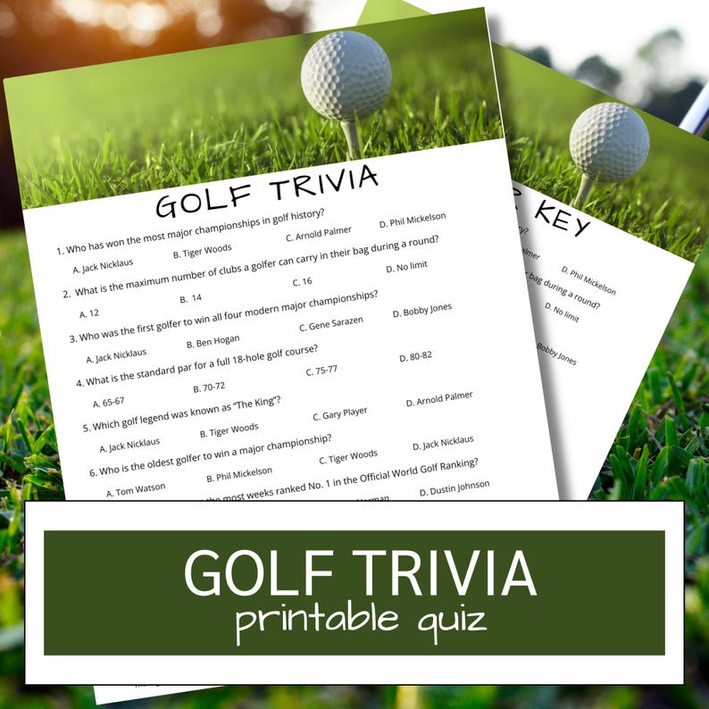 Golf Trivia Game: Printable Golf Theme Quiz (PDF Download) - Etsy Canada