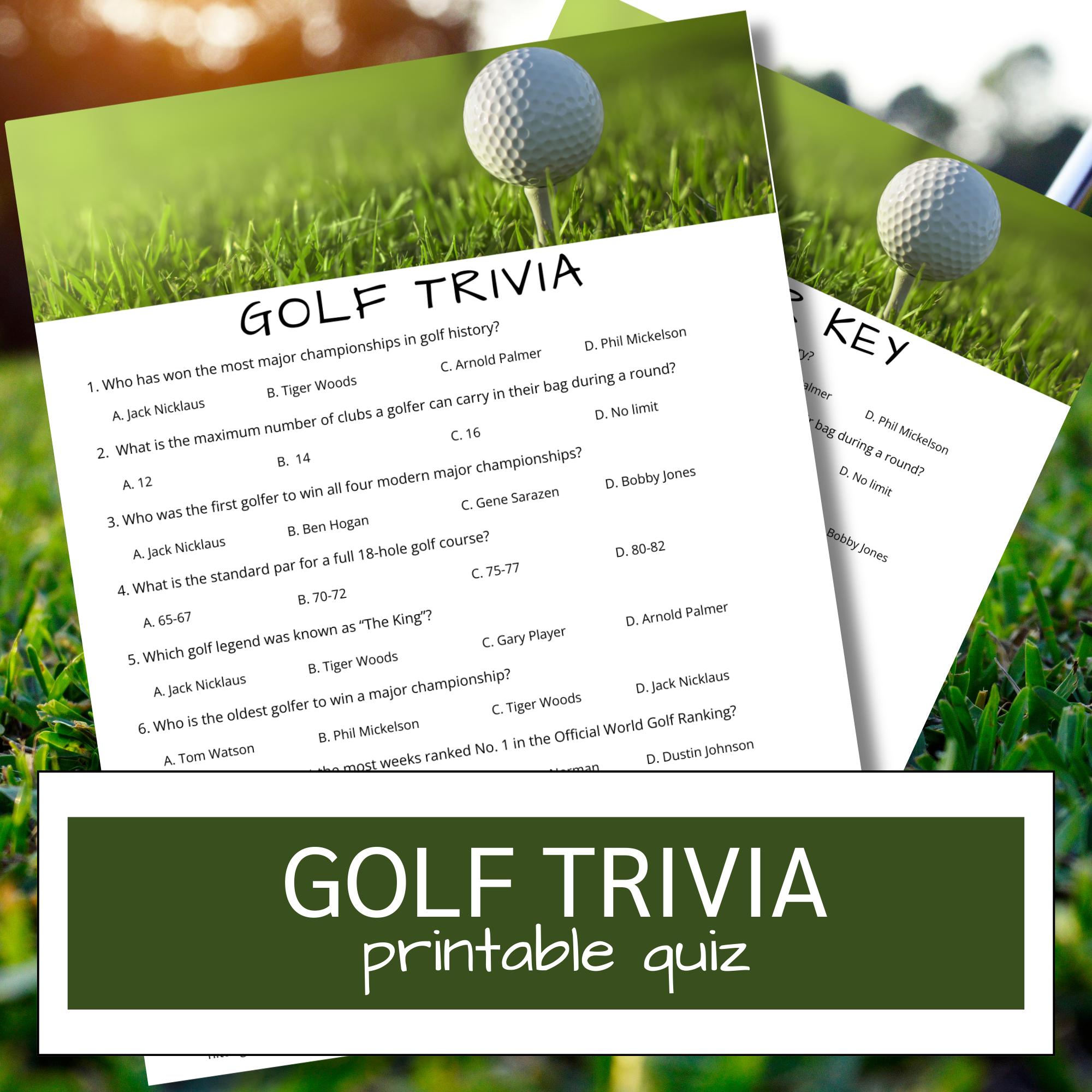 Golf Trivia Game: Printable Golf Theme Quiz (PDF Download) - Etsy
