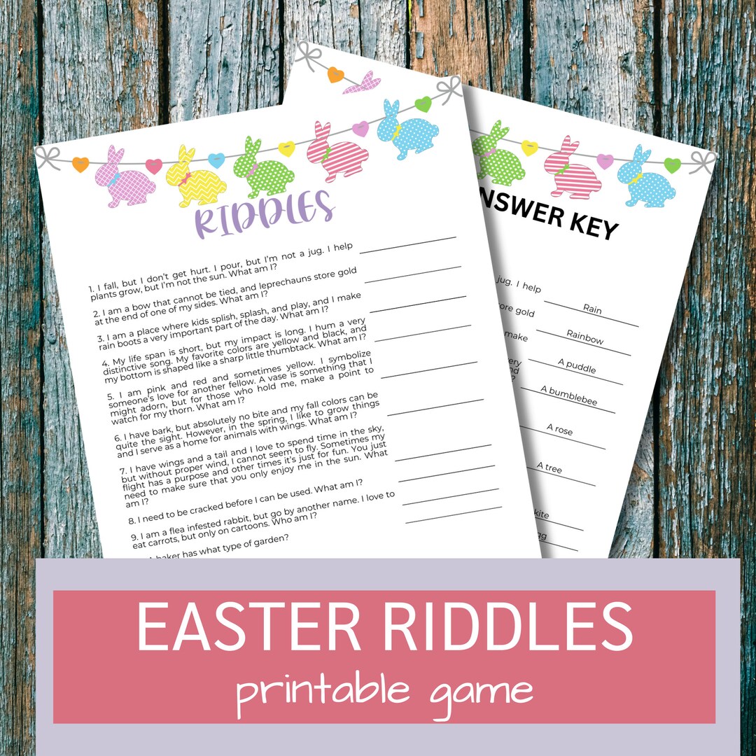 Easter Riddles Printable | Spring Family Party Games | Printable ...
