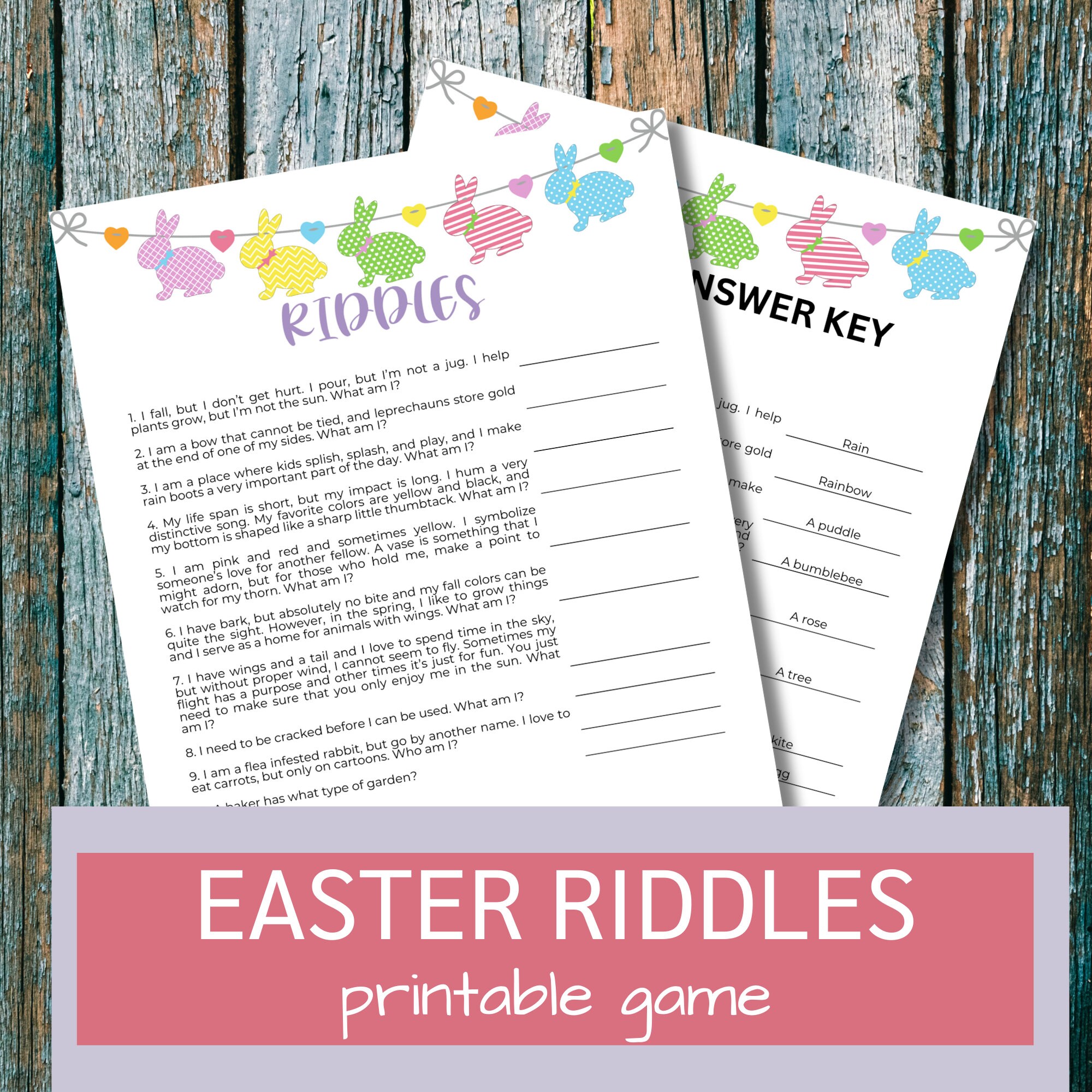 Easter Riddles Printable | Spring Family Party Games | Printable ...