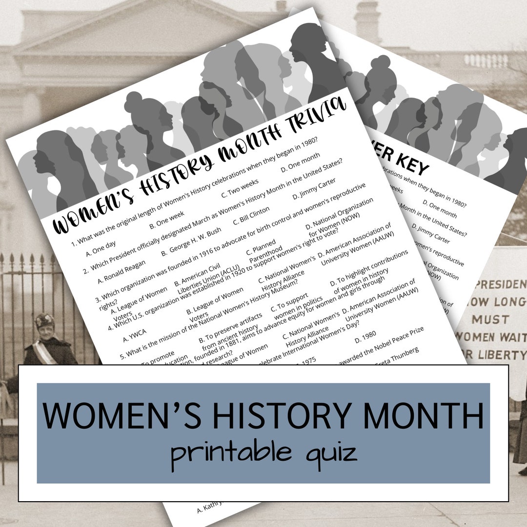 Womens History Month Trivia | Printable International Women's Day Quiz ...