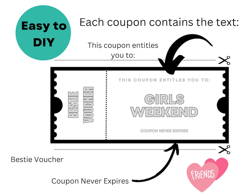 Best Friend Coupon Book | Friendship Coupons | Gift Vouchers for ...