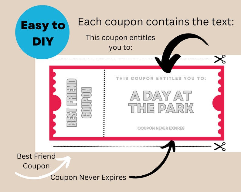 Best Friend Coupon Book | Kids Friendship Coupons | Gift Vouchers for ...