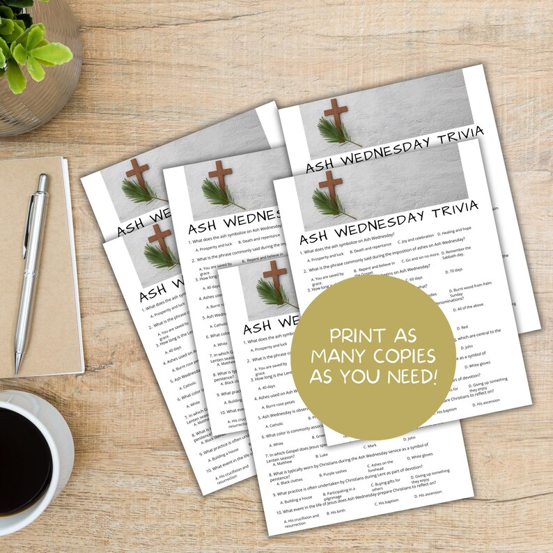 Ash Wednesday Trivia Quiz: Printable Bible Game (PDF) - Etsy