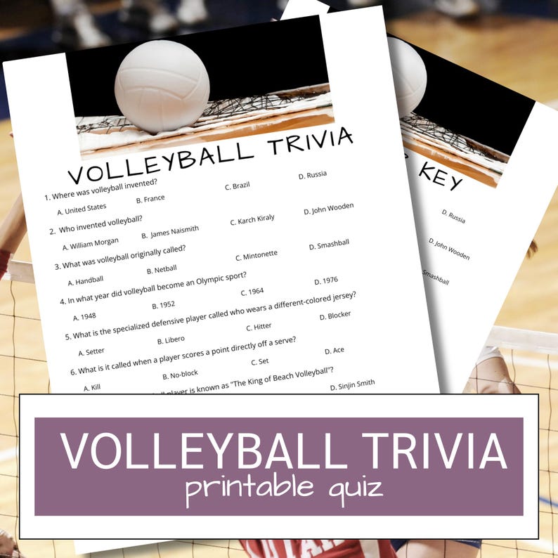 Volleyball Trivia Game | Printable Volleyball Quiz | Sports Trivia Quiz ...