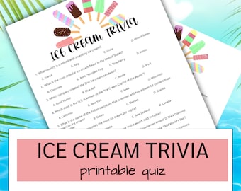 Ice Cream Trivia Game, Printable, Instant Download, Dessert Party Games ...