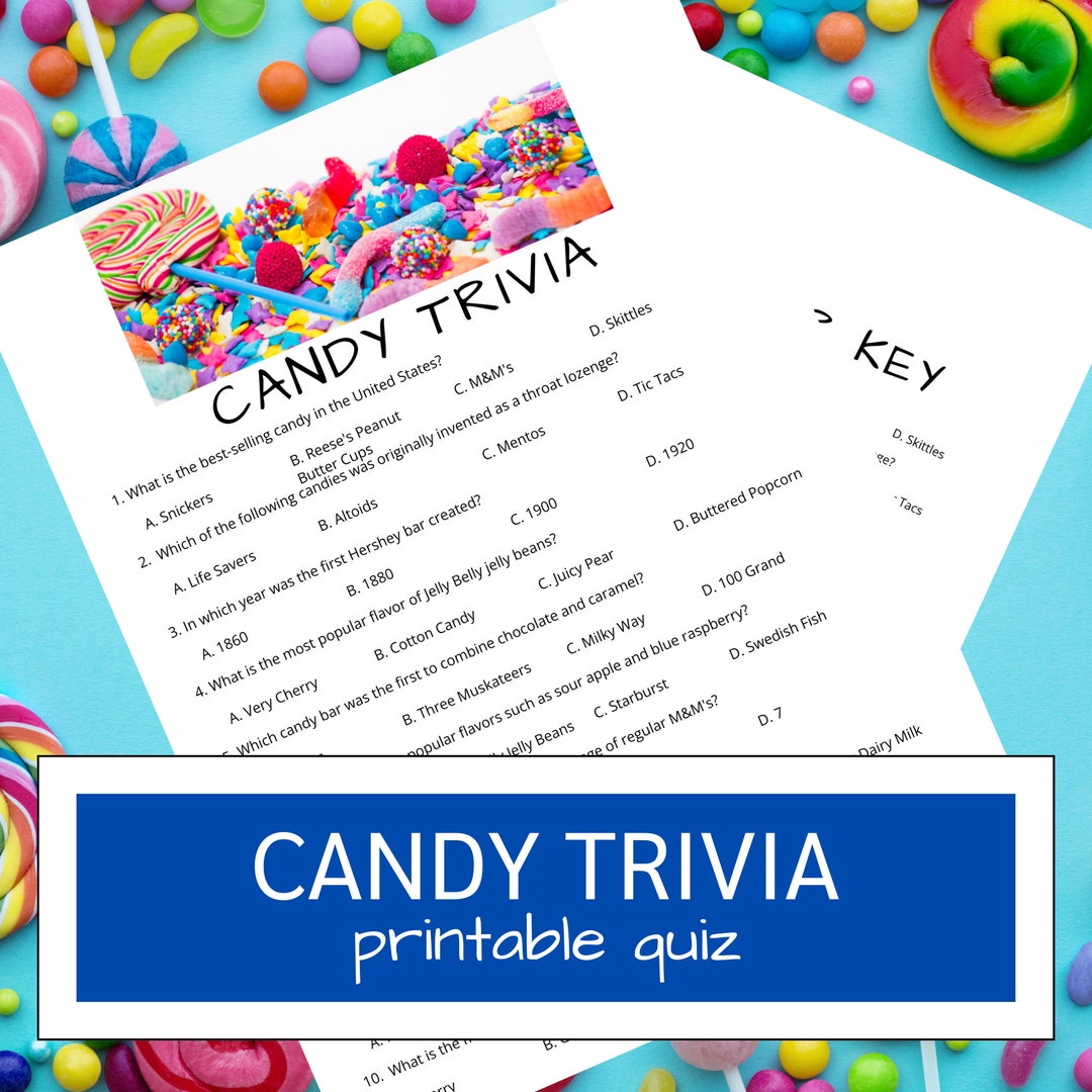 Candy Trivia Game: Fun Printable Quiz (PDF) - Etsy