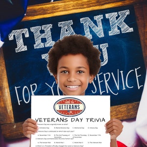 Veterans Day Quiz Printable | United States Troops Trivia Game | USA ...