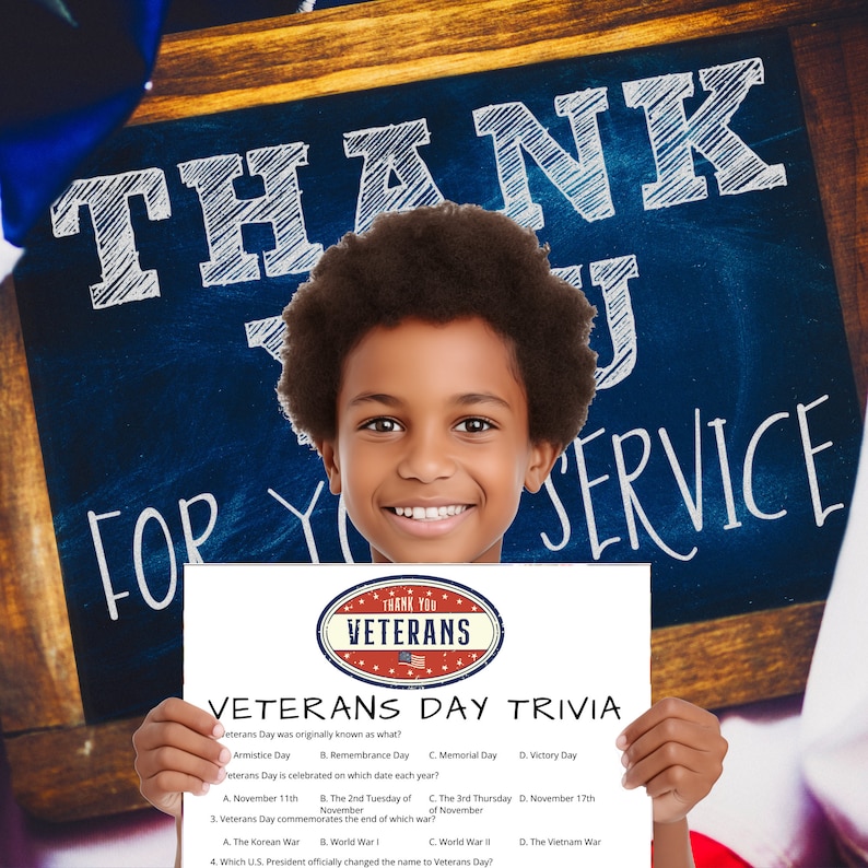 Veterans Day Quiz Printable | United States Troops Trivia Game | USA ...