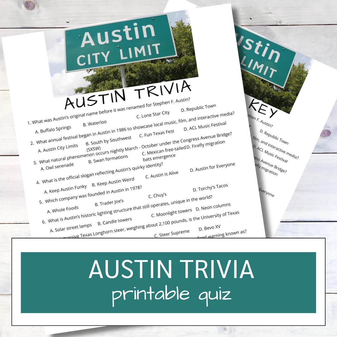Austin Texas Trivia Game: Fun Facts Quiz Questions and Answers ...