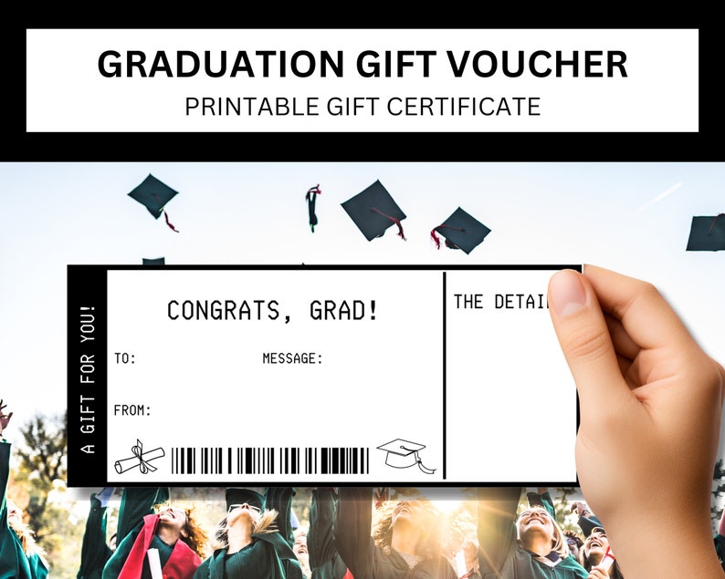 Graduation Gift Voucher Grad Gift Certificate Template College High ...