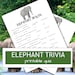 Elephant Printable Quiz | Elephant Trivia Game | Animal Classroom ...