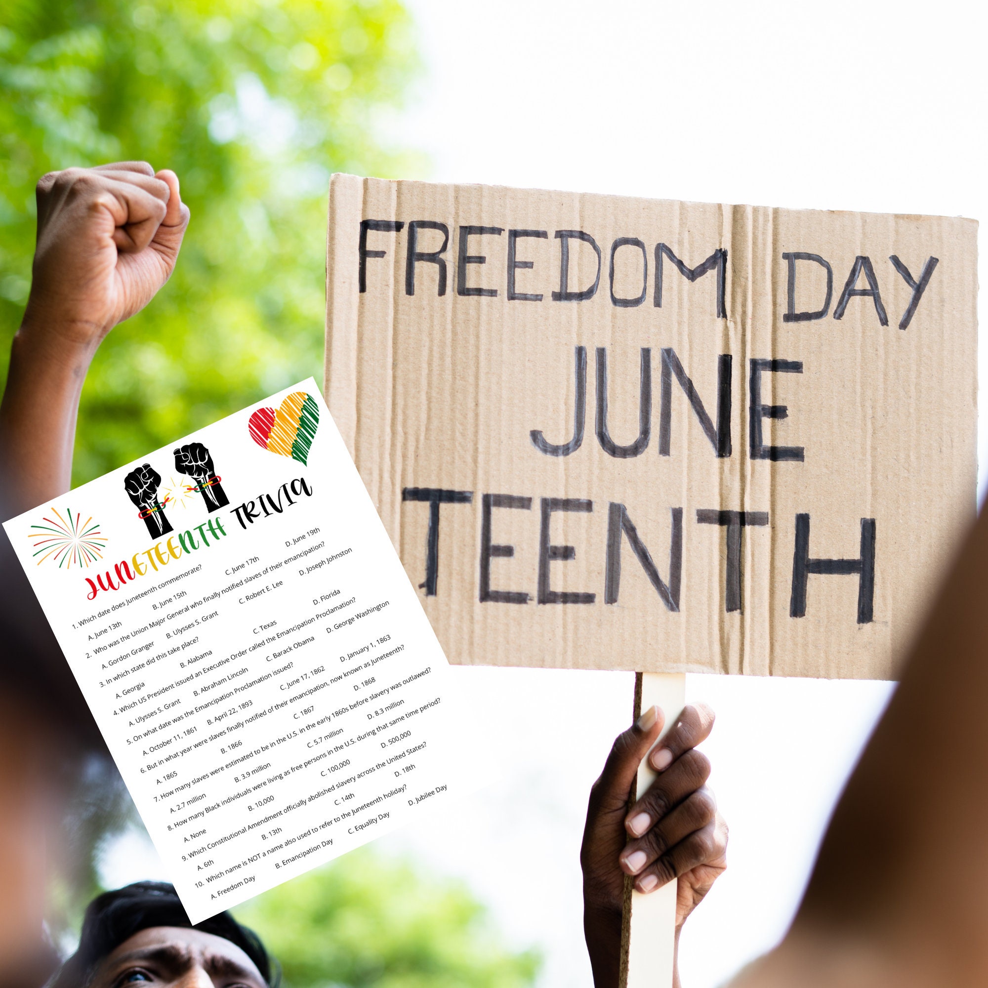 Juneteenth Trivia Quiz: Freedom Day Printable Game (PDF) - Etsy