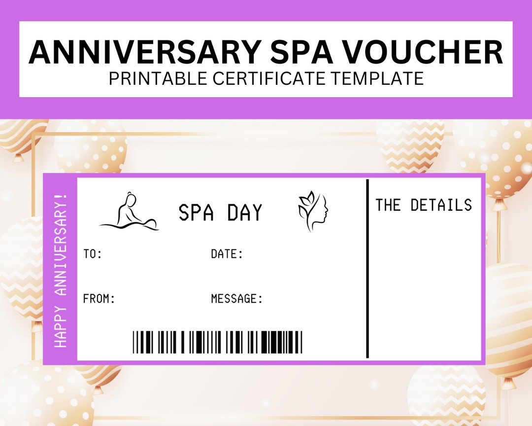 Spa Day Anniversary Gift Voucher for Her | Massage Facial Mani Pedi ...