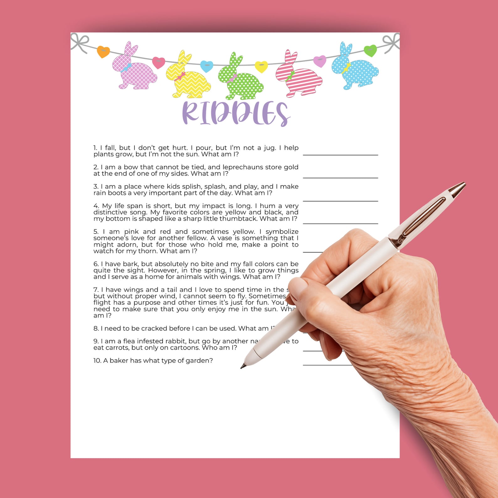 Easter Riddles Printable | Spring Family Party Games | Printable ...