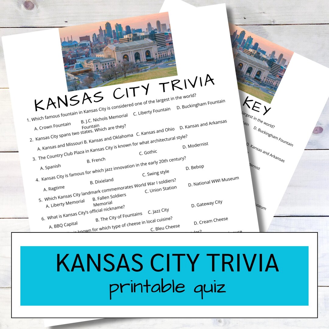 Kansas City Trivia Quiz: Printable Party Game (PDF Download) - Etsy